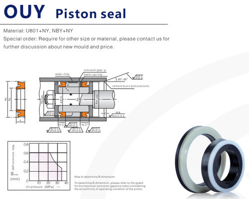 High Precision Hydraulic Piston Seal OUY NBR Material Seal Hydraulic Piston Cup Seals