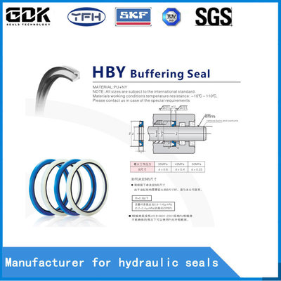 Yellow Blue HBY Hydraulic Rod Seals , Buffer Rod Hydraulic Oil Seal Durable